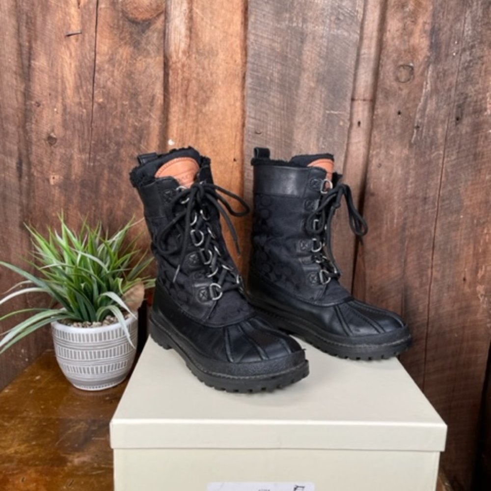 Coach Laura Winter Boot In Black With Box - Size 5 1/2 - Gem